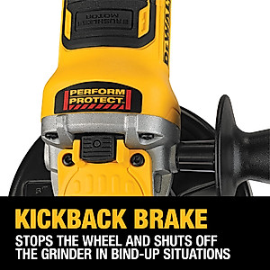 Dewalt DCG415W1R 20V MAX XR Brushless Lithium-Ion 4-1/2 in. - 5 in. Cordless Small Angle Grinder with POWER DETECT Tool Technology Kit (8 Ah) (Renewed)