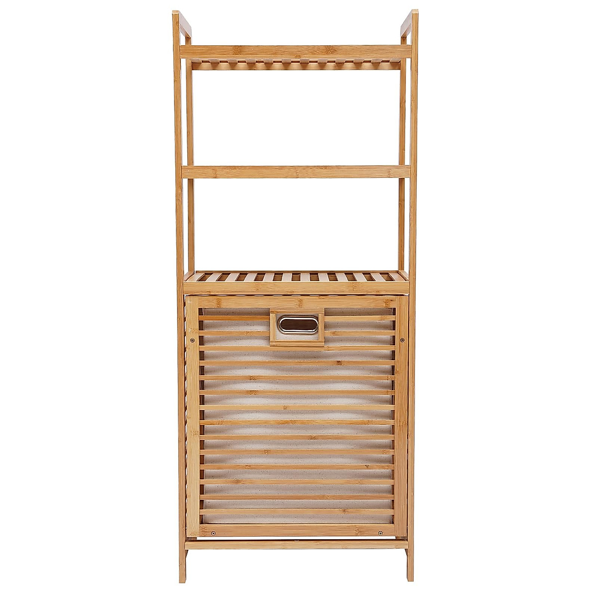 Laundry Basket Tilted Out Linen Basket Bamboo Freestanding Laundry Basket, Laundry Basket Bamboo Bathroom Cabinet,4-Tier Shower Shower Rack, Bathroom Living Room Bedroom Storage Laundry Rack