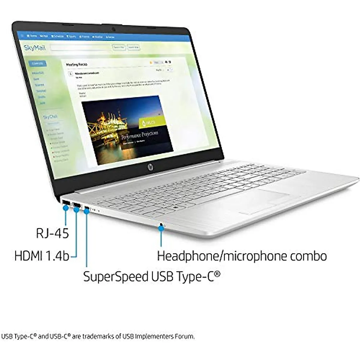 HP 2021 15.6'' HD Laptop PC AMD Dual-Core Ryzen 3 3250U 4GB DDR4 128GB SSD + 1TB HDD AMD Radeon Graphics USB-C HDMI WiFi AC RJ45 Bluetooth Webcam Fast Charge Windows 10 Home