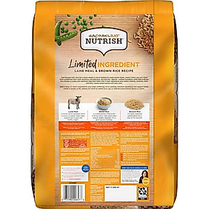 Rachael Ray Nutrish Limited Ingredient Lamb Meal & Brown Rice Recipe, Dry Dog Food, 14 Pound Bag (Packaging Design May Vary)