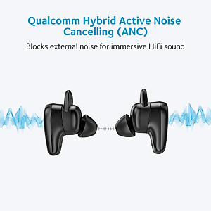 eppla CuteMeet 600 Hybrid Active Noise Cancelling Wireless Bluetooth 5.2 in-Ear Earbuds, 6-Mic Headset AptX-Adaptive Earphones