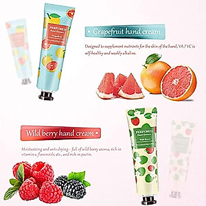 BONNIESTORE 10 Pack Fruits Fragrance Hand Cream, Moisturizing Hand Care Cream Travel Gift Set With Shea Butter Natural Aloe and Vitamin E For Men And Women-30ml