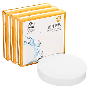 PATIKIL 300Pcs 12.5cm Qualitative Filter Paper Circles, Fast Speed Round Laboratory Filter Paper Chemical Industrial Oil Testing Funnel Filter Paper