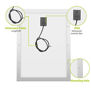 Newpowa 30W 24V Solar Panel High-Efficiency Monocrystalline 24V PV Module Designed for 24V Off Grid System, Charge Your 24V Battery of RV, Boat, Camper, Trailer, Gate Opener