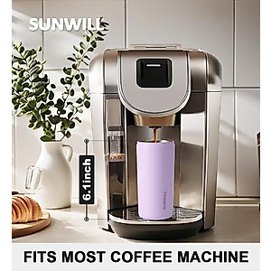 SUNWILL Insulated Coffee Mug with Lid, Leakproof Travel Coffee Tumbler Cups, 12 oz Iced Coffee Cup Powder Coated Lavender
