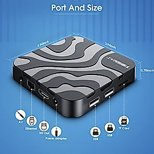 Android TV Box 12.0, T95MAX Android TV Box H618 4GB 32GB Android Box Support 2.4G/5.8G WiFi6 Bluetooth 5.0 Ethernet LAN 6K 3D TV Box