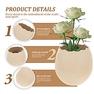 Angoily Dessert Bowl Salad Bowl Dinosaur Egg Shape Bowl Ceramic Ice Cream Bowls Decorative Pudding Cup Cute Eating Bowl Small Snack Bowls Flower Vase Pencil Holder Khaki 1