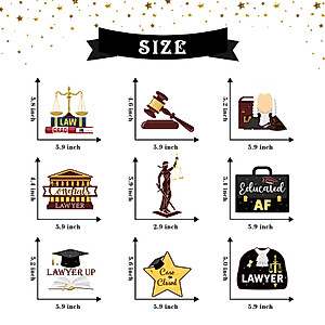 INNORU Congrats Lawyer Hanging Swirls Streamers, Foil Ceiling Lawyer Graduation Party Swirls Supplies, Law School Graduation Party Hanging Decorations Supplies 15 PCS