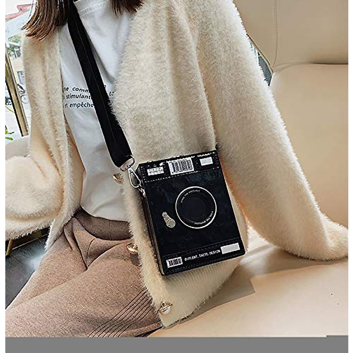 QZUnique Women's Retro PU Camera Shaped Snapshot Casual Cross body Shoulder Handbag Purse