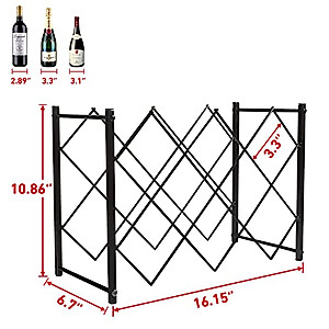 Countertop Wine Rack, Freestanding 10-Bottle Metal Wine Holder for Tabletop Storage and Home Decoration