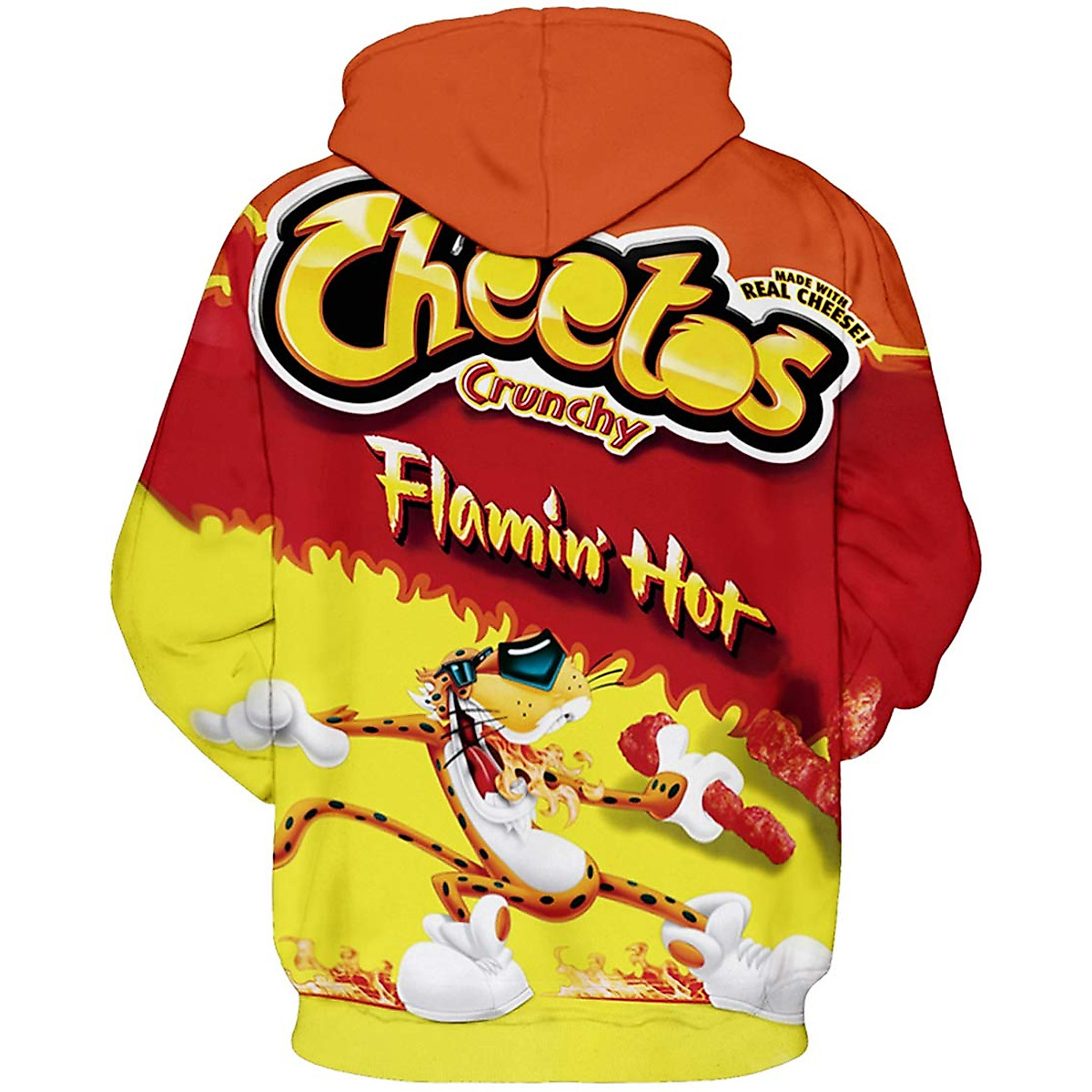 Chaos World Men's Novelty Hoodie Realistic 3D Print Pullover Unisex Casual Sweatshirt(3XL,Leopard Yellow)