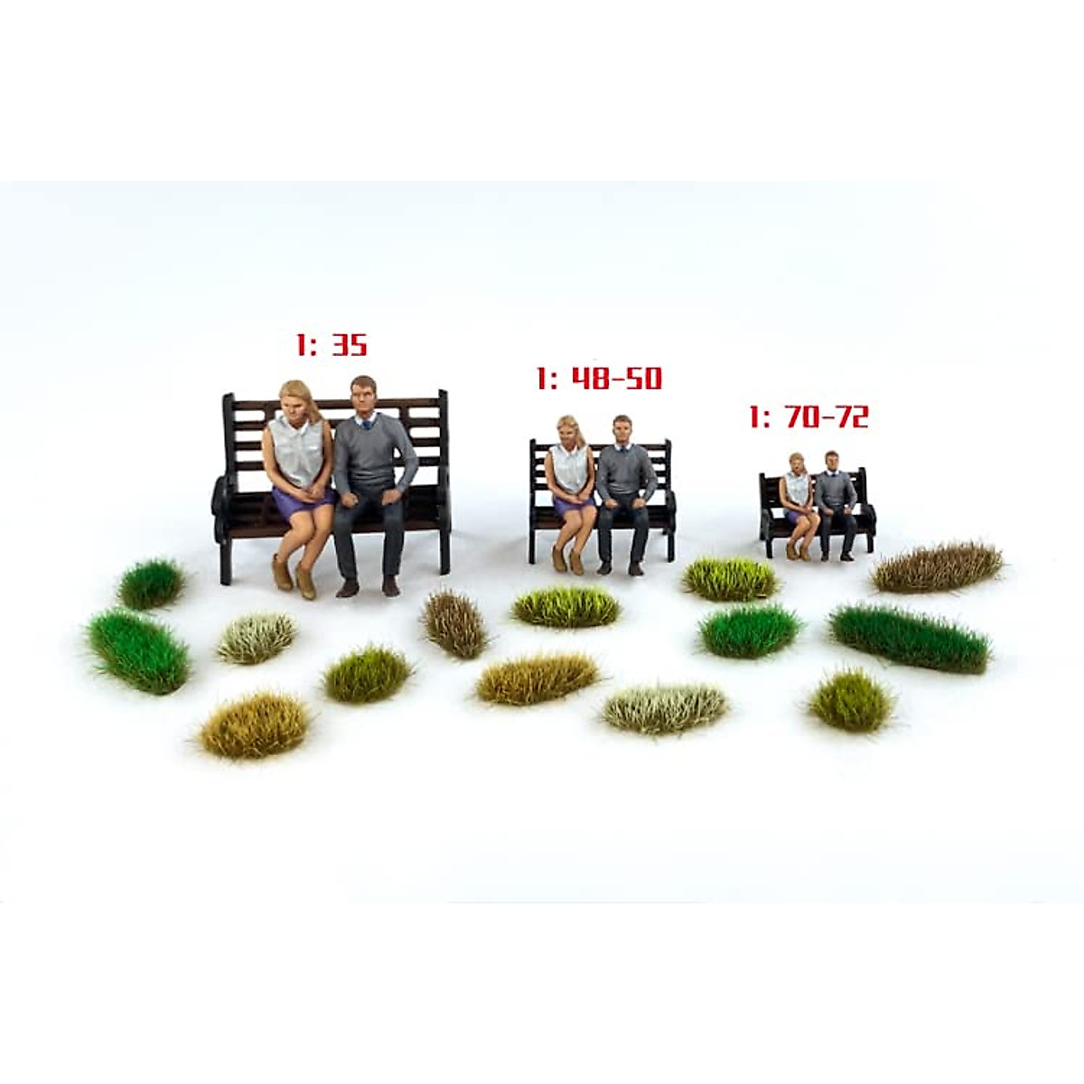 78 Pcs Static Grass Tuft Model Bushy Tufts Lowland Shrubs Tuft Terrain Model Kit for DIY Model Railway Train Landscape Fairy Garden Diorama Scenery (Set B)