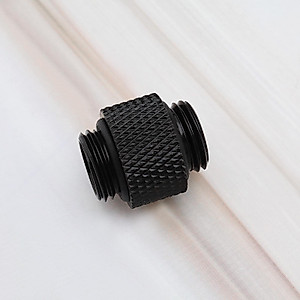 2pcs Black G1/4 Water Cooling Adapter with O- Ring Rubber Water Stop Plug Compatible with Computer Water Cooling System Water Tank and Pump