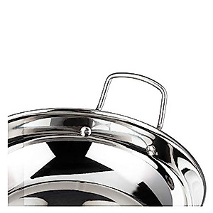 Vinod Cookware Stainless Steel Kadai with Lid 3.7 Liters, IKD 26