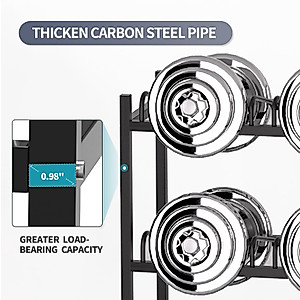 12-Tray Water Jug Rack, Storage 5 Gallon Water Cooler Bottle Holder Stand, 4-Tier Heavy Duty Carbon Steel 5 Gal Water Bottle Organizer for Home, Office, Kitchen, Warehouse, Black