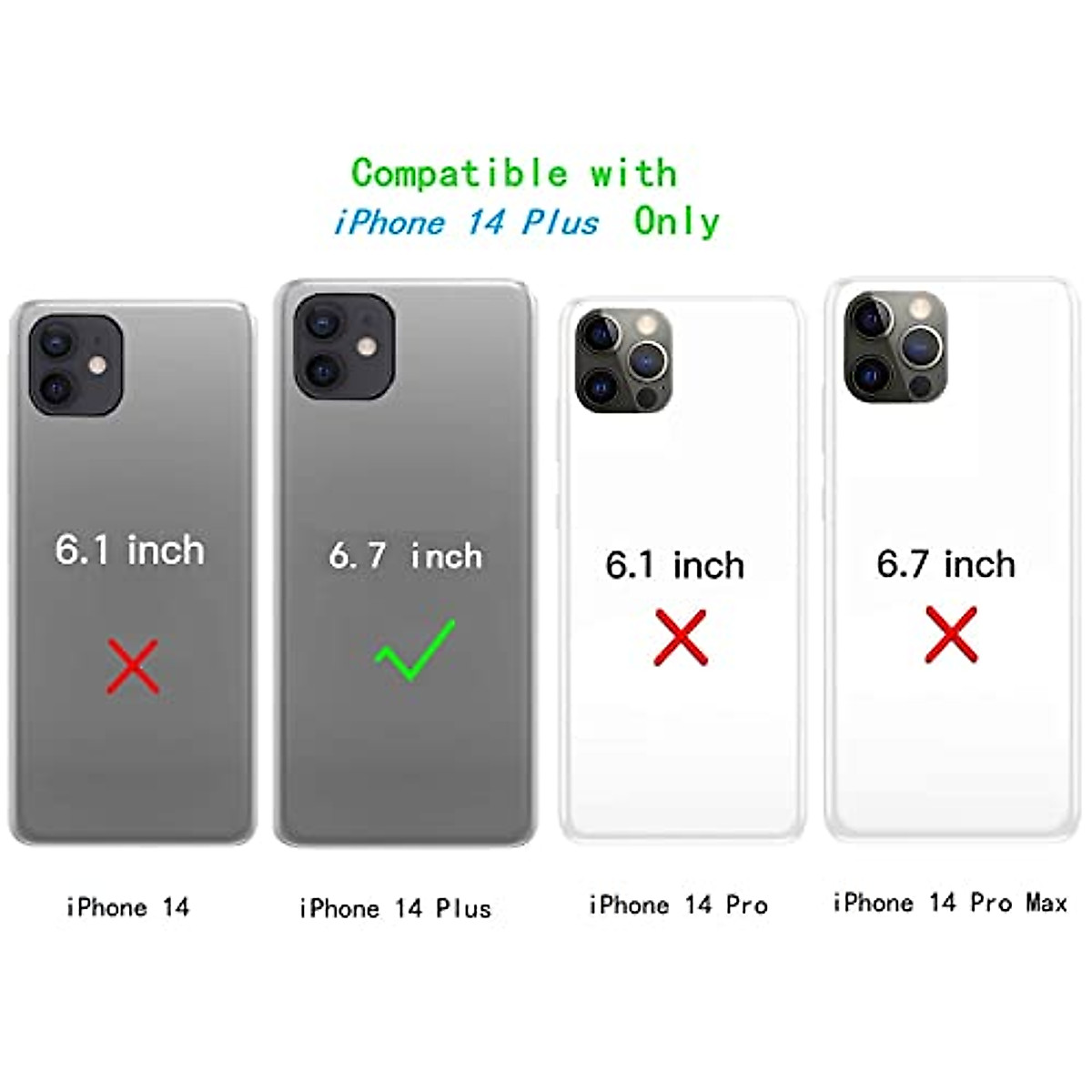 Jaorty Phone Case for iPhone 14 Plus with Card Holder for Women Men,iPhone 14 Plus Crossbody Cases with Strap Lanyard for Girl,PU Leather Anti-Lost Strap Case for iPhone 14 Plus 6.7",Red