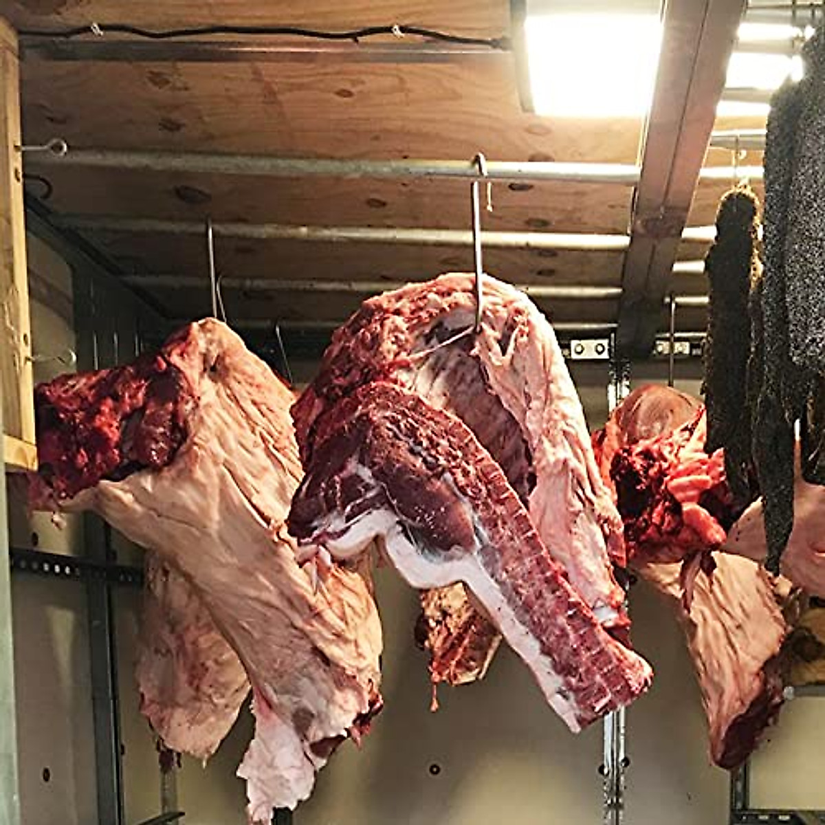 Betinyar 10 Pieces 7.5 Inch Meat Hooks, Stainless Steel Butcher Hooks, Heavy Duty S-Hooks for Hanging Meat, Meat Smoking Hooks for Processing, Drying