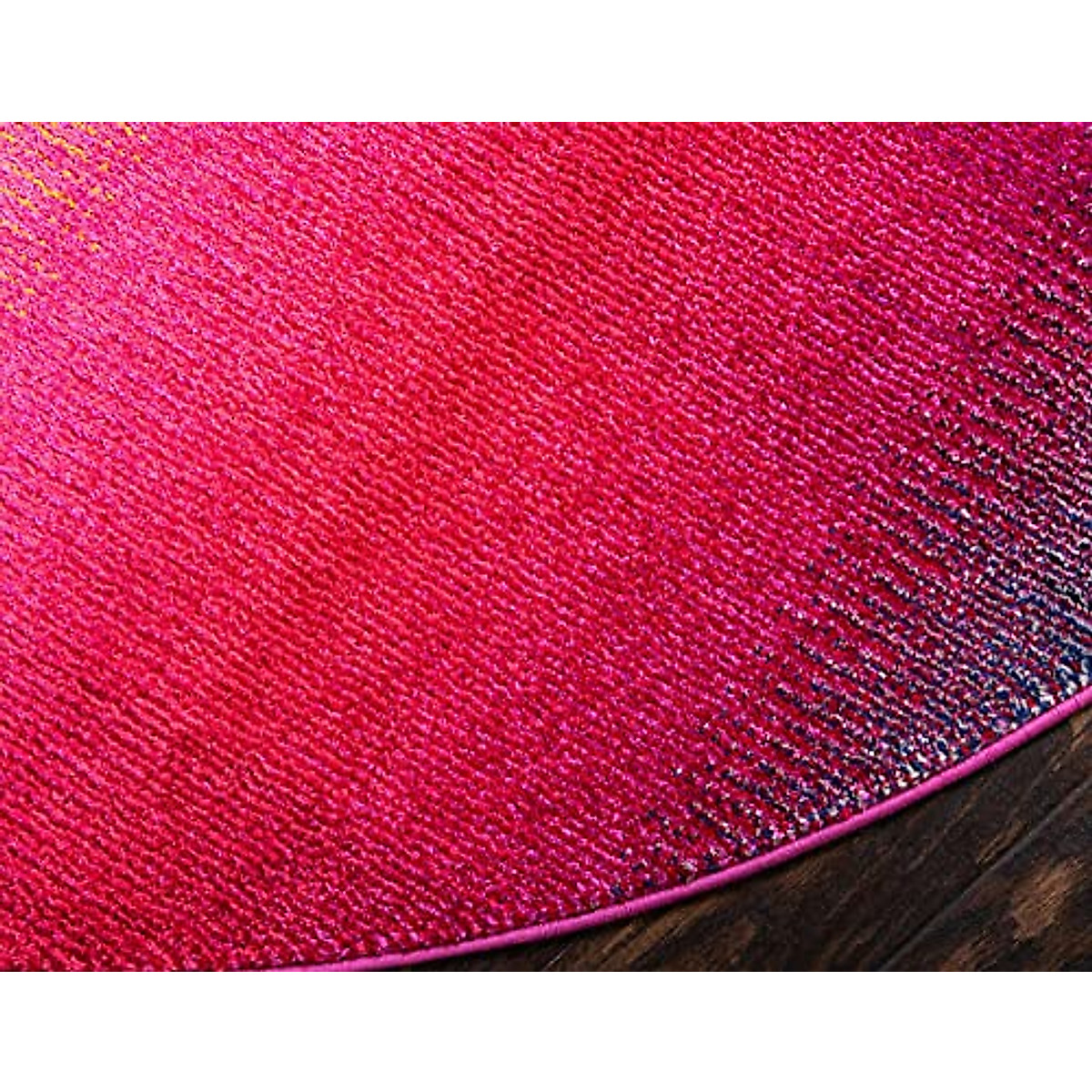 Unique Loom Estrella Collection, Gradient, Sunset, Abstract, Bright Colors Area Rug, 6' 1" x 6' 1", Pink/Gold