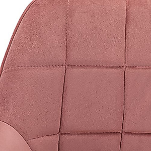 Duhome Velvet Accent Chair,Mid-Back Dining Arm Chairs Modern Upholstered Contemporary Chair Pink 1pcs
