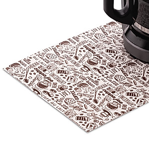 S&T INC. Coffee Mat, Absorbent Coffee Bar Mat for Coffee Maker and Espresso Machine, Coffee Maker Mat for Countertops, Typography Print, 12 in. x 18 in., 1 Pack