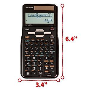Sharp EL-W516TBSL 16-Digit Advanced Scientific Calculator with WriteView 4 Line Display, Battery and Solar Hybrid Powered LCD Display, Black & White, Black and Silver, Model Number: ELW516TBSL