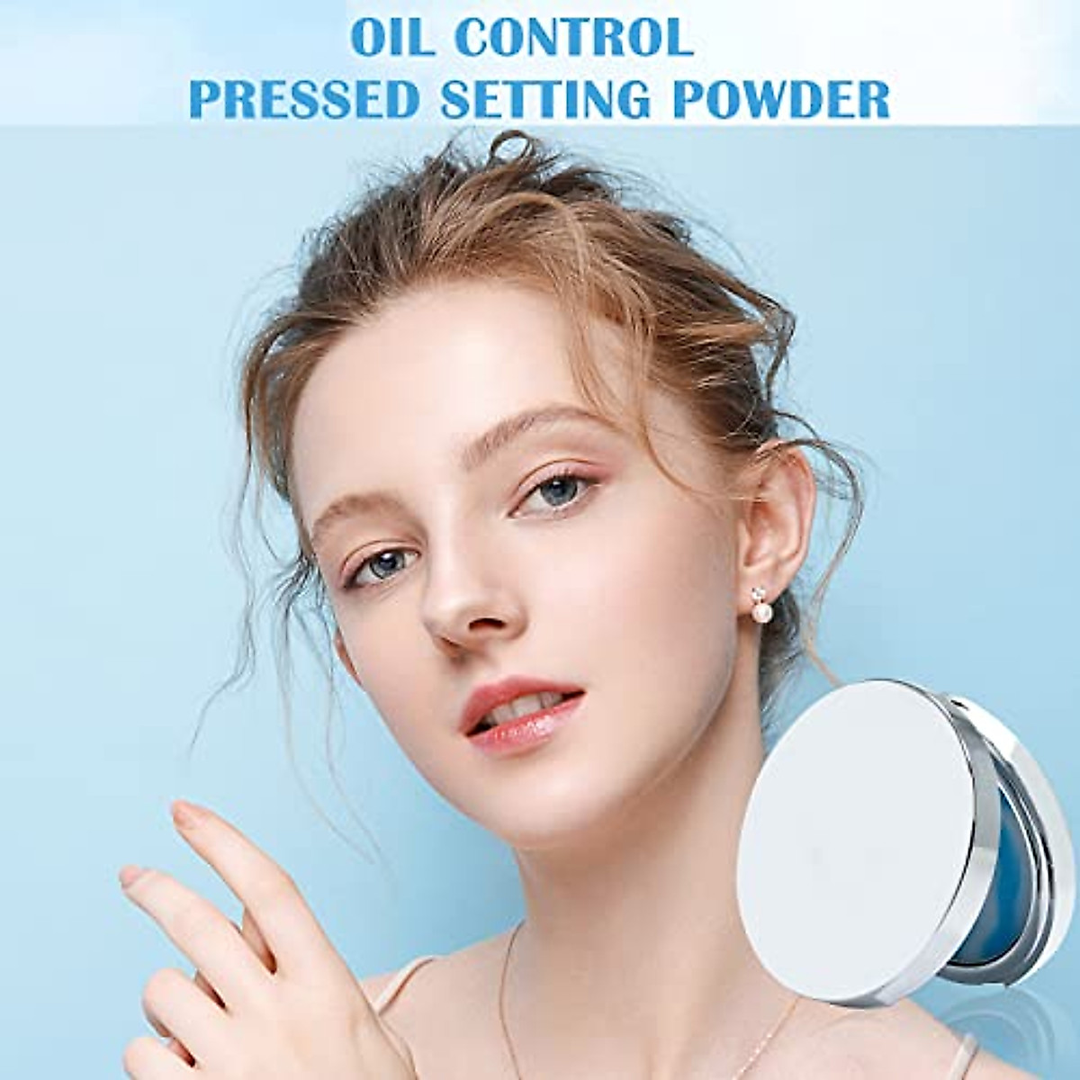 U-Shinein Oil Control Pressed Setting Powder, Matte Soft Jelly Texture Powder-free Face Powder, Long-Lasting Waterproof Pressed Powder Makeup, Flawless Lightweight Face Cosmetics to Brighten Skin