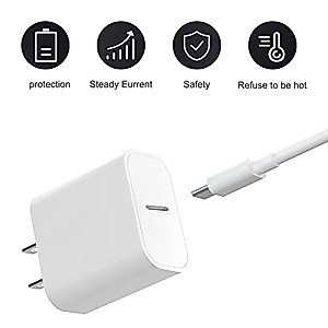 3 Pack Phone Charger 20W PD USB C Wall Fast Charger Adapter with 3 Pack 6.1FT Type C to Cable Compatible with Phone
