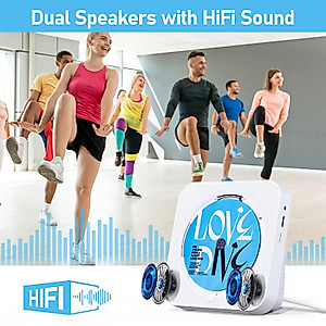 MICOCIOUS CD Player with Speakers Bluetooth Desktop CD Players for Home Kpop Music CD Player with LED Screen FM Radio Remote Control Timer Support AUX USB TF Card Playback