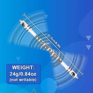 Roucerlin 2 Colors Pen Spinning with Silicone Bracelet, Metal Heads Gaming Finger Pen, 8.5In Weighted Rotating Ballpoint Pen, Spinning Pen for Student Adults, No Pen Refill (Black,White)