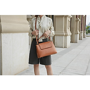 MKF Crossbody Satchel Bags for Women – PU Leather Pocketbook Purse, Shoulder Strap – Lady Top Handle Handbag