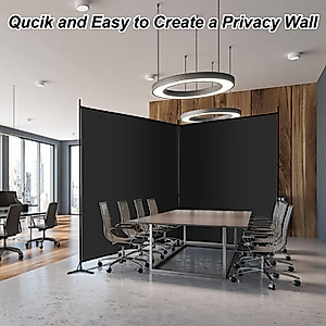 Carivia Single Large Panel Room Divider, 6 Ft Tall Privacy Screen Room Divider,Freestanding Room Partition Wall Divider,Lightweight Room Divider Screen for Home Office,69''W x 70''H, Black