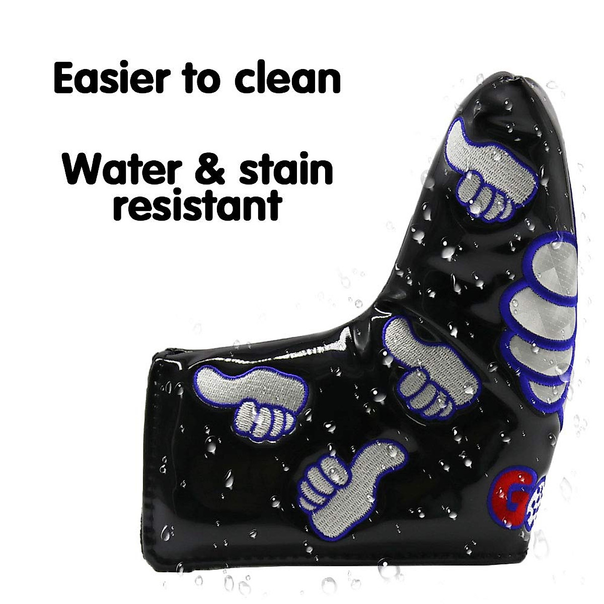 HISTAR Thumb Design PU Golf Putter Head Covers Headcover with Magnetic for Scotty Cameron Taylormade and Other All Brands Blade Headcovers (Black)