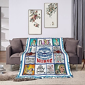 Nurse Blanket Gifts for Nurses Throw Blanket Soft Cozy Warm Fuzzy Fleece Bedroom Decor Blanket Gifts for Girls Woman Adults Couch Sofa Bedding 50"X40"