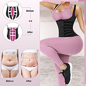 FeelinGirl Waist Trainer for Women Plus Size Workout Waist Training Vest with Straps Adjustable Gym Corset Waist Trimmer