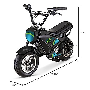 Kid Trax Kids KTX Mini Bike, 24 Volt, Youth 8-12 Years Old, Max Rider Weight 120 lbs, Black, (KT1598A)