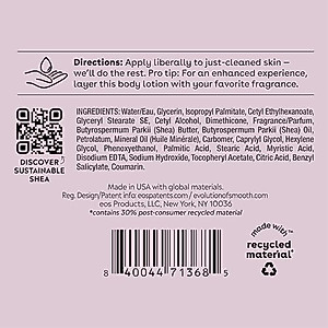 eos Shea Better Body Lotion- Coconut Waters, 24-Hour Moisture Skin Care, Lightweight & Non-Greasy, Made with Natural Shea, Vegan, 16 fl oz