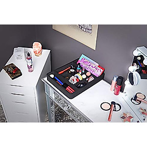 Polar Whale Makeup Drawer Organizer Compatible with IKEA Alex Tray Washable Waterproof Foam Insert for Home Bathroom Bedroom Office 11.5 x 14.5 Inches 14 Compartments for Cosmetics Black