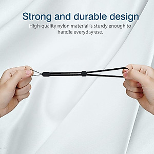 Hand Wrist Strap Lanyard, 6 Pack 9.5inch Adjustable Nylon Wristlet Straps Keychain String for Cell Phone Case Holder, AirPods Pro 2 2022, Camera, Key, GoPro, USB Drive, Ski Glove(Black)