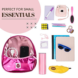 Milkdot Designer Mini Backpack, Vegan Leather, Perfect for Women, Men, Boys, Girls, Stylish for kids ages 3+ (Pink)