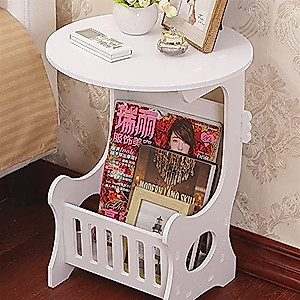 HIGOH Bedside Table Round Household Simple Living Room, Bedroom, Storage Rack, Bedside Cabinet