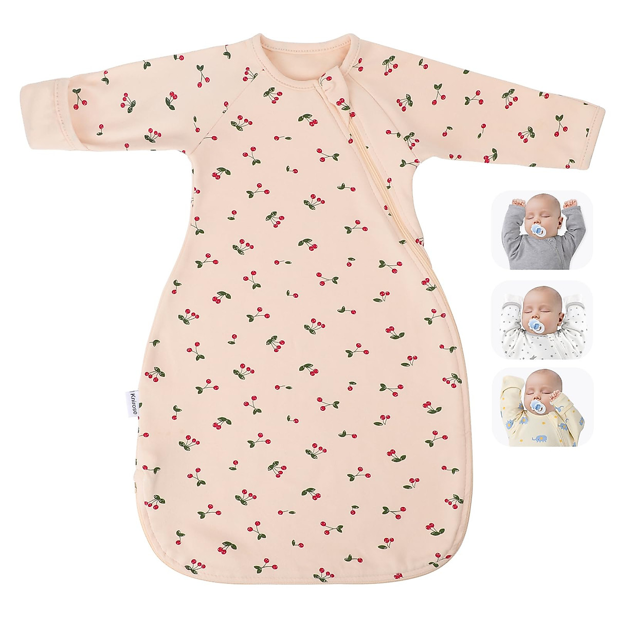 Transitional Swaddle Sack with Arms Up Length Sleeves and Mitten Cuffs, Self-Soothing Sleeping Bag 2 Ways Zipper, Wearable Swaddling Blanket for Newborns Baby Boys Girls Snug Fit Calms Startle Reflex