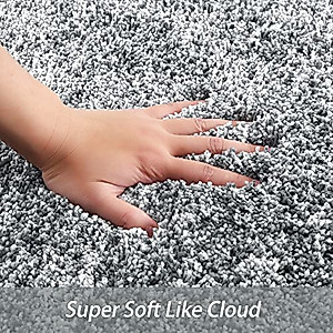 WESTLOOM Shag Collection 8' x 10' Indoor Modern Plush Area Rug Non-Shedding Non-Slip Large Area Rug Living Room Bedroom Thick Area Rug, Grey