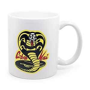 Surreal Entertainment Exclusive The Karate Kid Cobra Kai Logo Ceramic Coffee Mug | Official Martial Arts Movie Collectible | Novelty Drinkware For Home Kitchen Set | Holds 11 Ounces