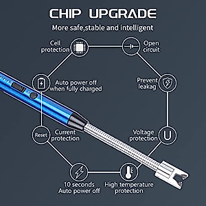 Aneagle Candle Lighter Rechargeable 2 Packs Electric Arc Lighter for Candles with Led Battery Display Screen and Long Flexible Neck USB are Applied to Light Candle Cooking Fireworks Flame