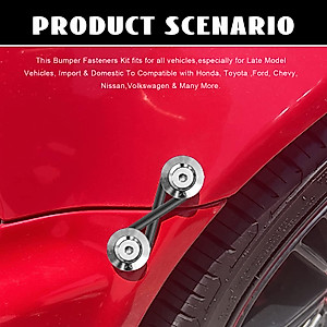 NTNEV Bumper Quick Release Fasteners Kit, Quick Release Trunk Front Rear Bumper, Universal Car Bumper Trunk Fender Hatch Lid (Silver)