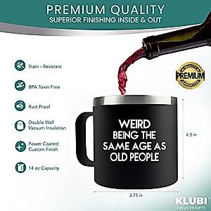Birthday Gifts for Men Women - Coffee Tumbler Mug 14oz - Funny Unique Gift for Husband, Grandpa, Dad, Father, Him, from Daughter, Son, 30th, 40th, 50th, 60th, 70th, 80th, Friends