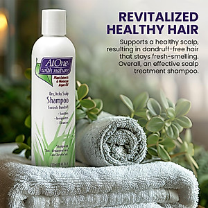 AtOne with Nature Dandruff Control Shampoo - 16 oz Liquid Shampoo for Dry Hair - Fresh Scent, Dandruff Control Solution