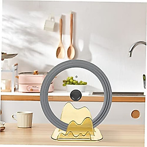 YARNOW Pot Lid and Spatula Holder Household Gadgets Pot Lid Stand Pot Lid Holder Pan Cover Holder Pan Cover Stand Kitchen Spoon Stand Home Pan Organizer Plastic One Body Bracket