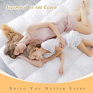 WhatsBedding 3 Inch Memory Foam Mattress Topper Twin Size, Premium Fluffy & Soft Shredded Memory Foam Filled Pillow Top, 4 Anchor Elastic Bands, Anti-Slip Bottom, 39x75in