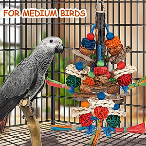 Bird Toys,Parrot Toys Exciting Chewing Fun for Parakeets,Cockatiels,Conures,Lovebirds,African Gray Cockatoos Amazon And Other Small Medium-Sized Parrot Natural Corn Cob Sturdy Nut (old bark)